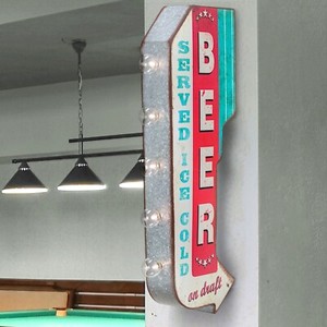 Vintage Old Fashioned Retro Draft Beer Bar Sign Double Sided LED ...