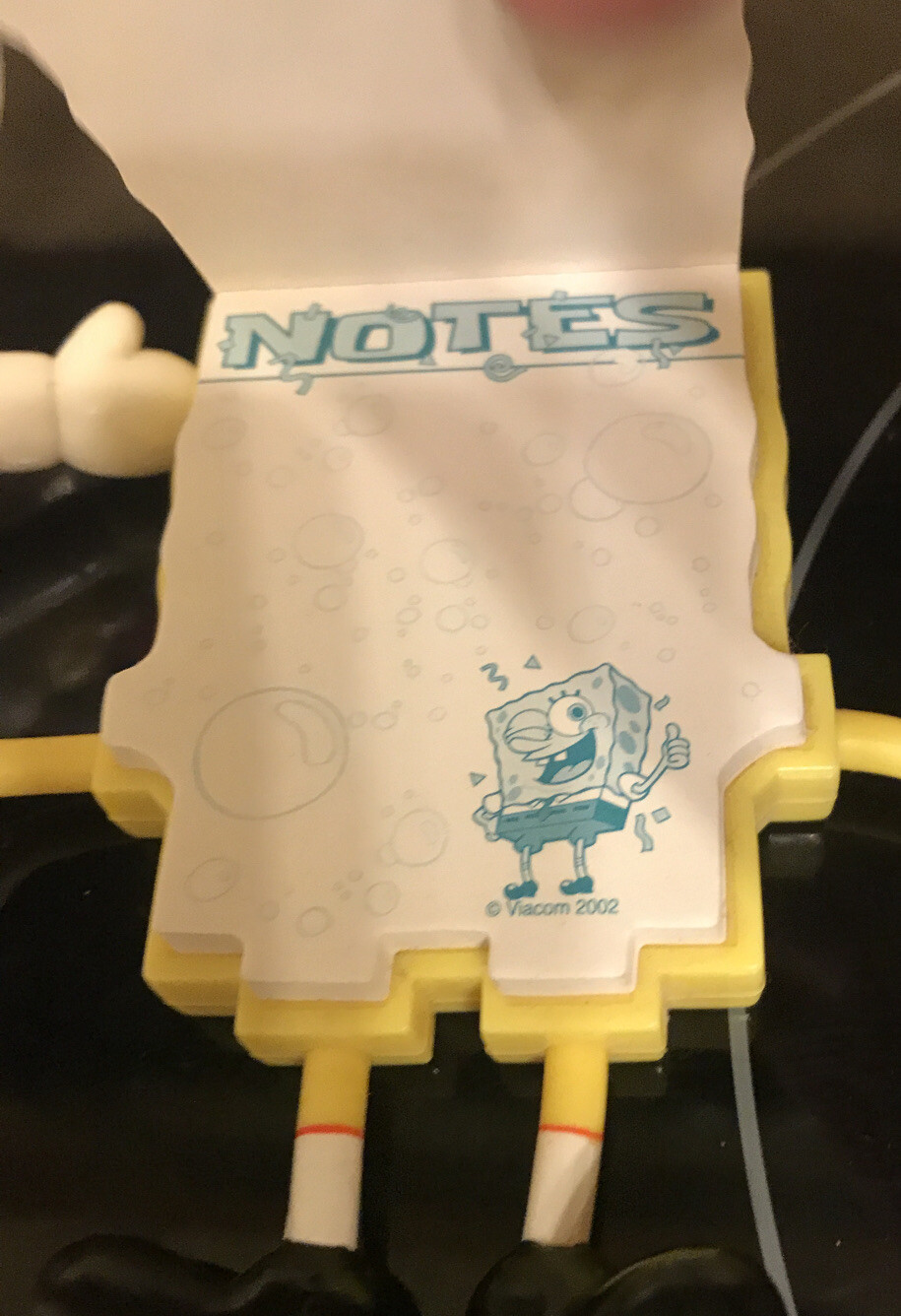SpongeBob SquarePants Figures Notepad 2002 Gary Swirling Sandy Squirrel ...