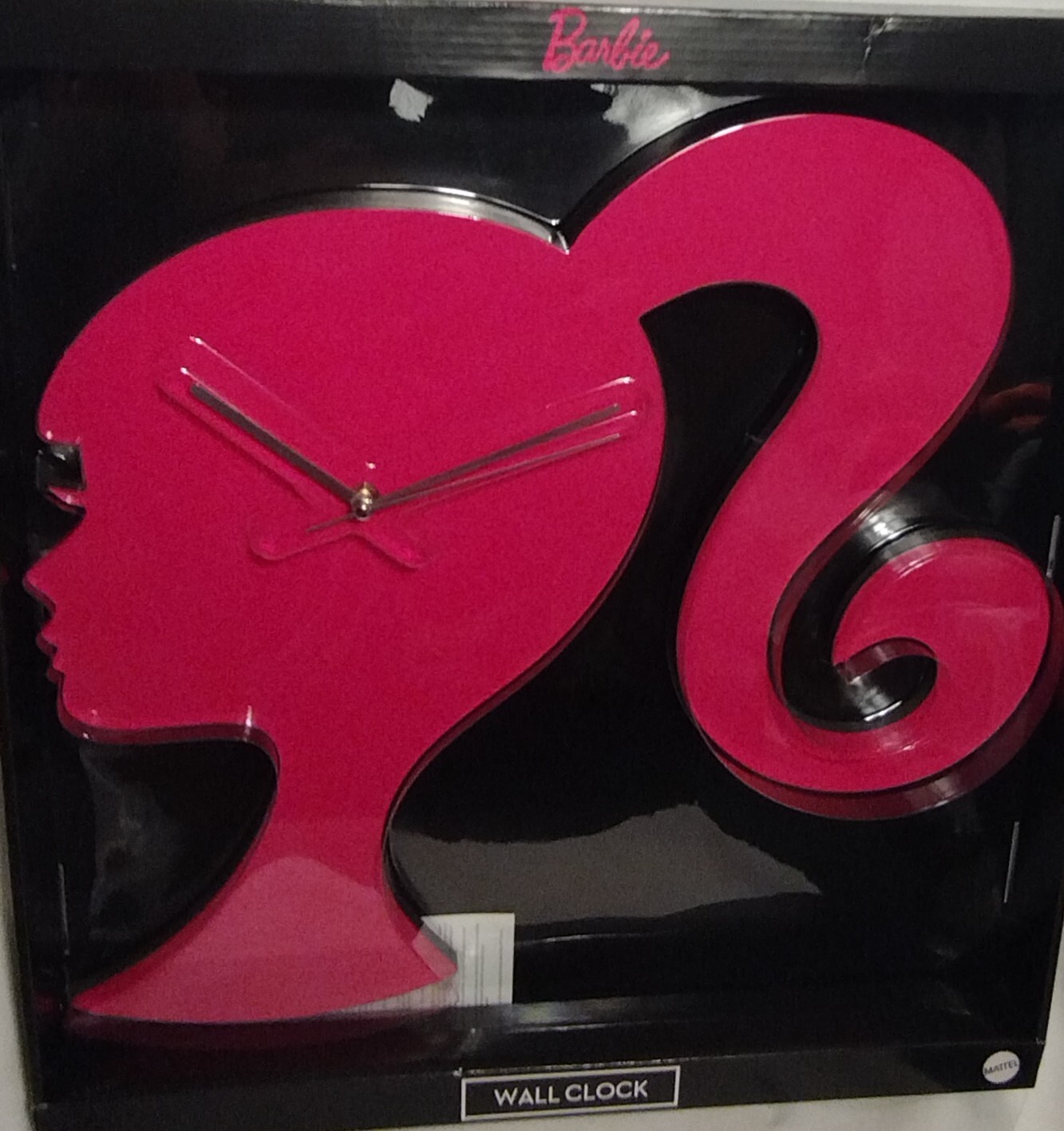 Barbie Silhouette Pink Hanging Wall Clock 18" Analog Mattel Brand NEW ...