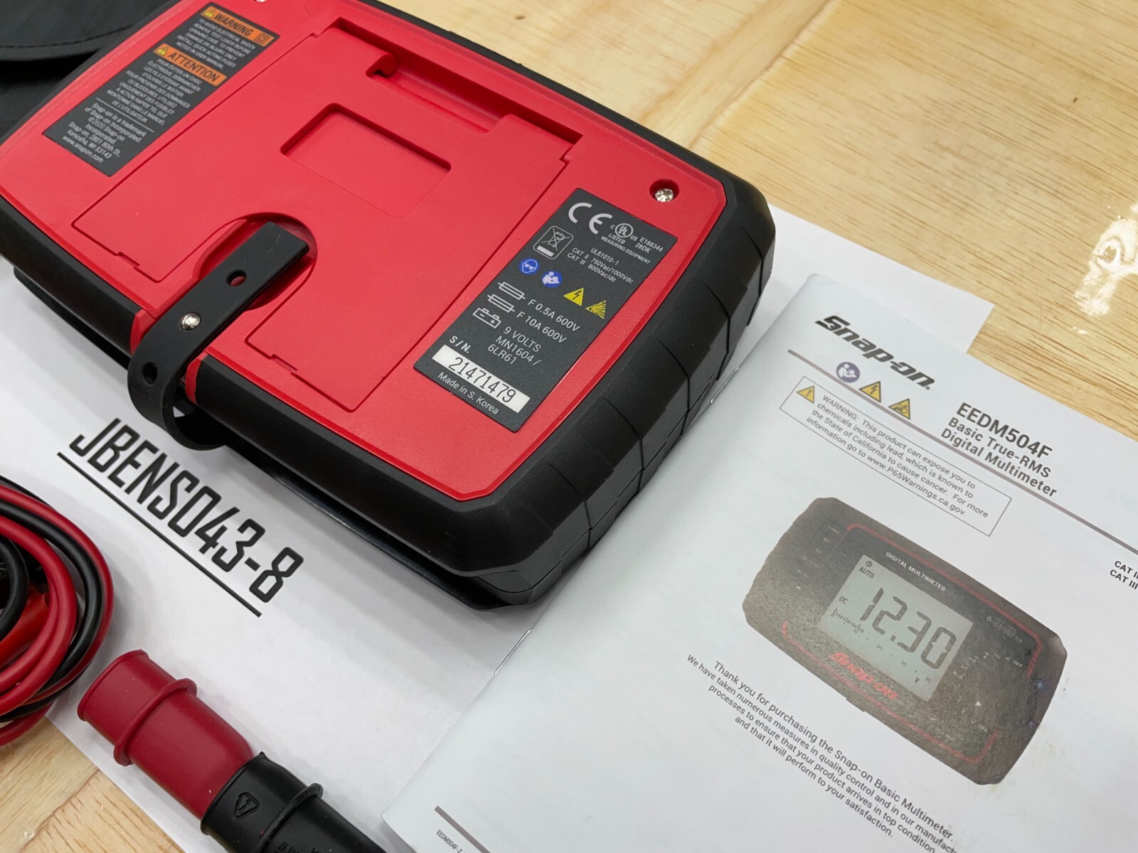 Snap-on Tools NEW True-RMS Daylight Basic Digital Multimeter EEDM504F ...