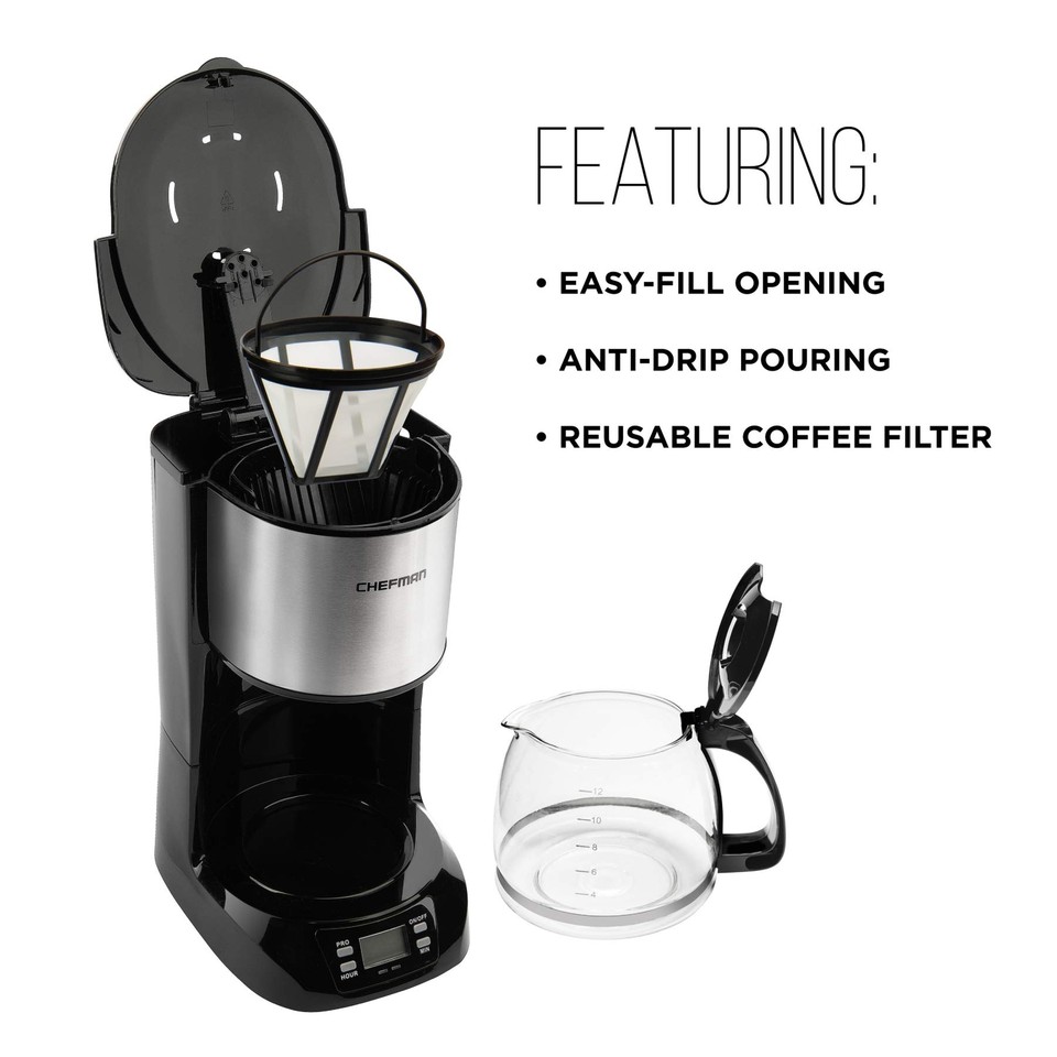 12-Cup Programmable Coffee Maker Electric Brewer Auto Shut Off LCD ...
