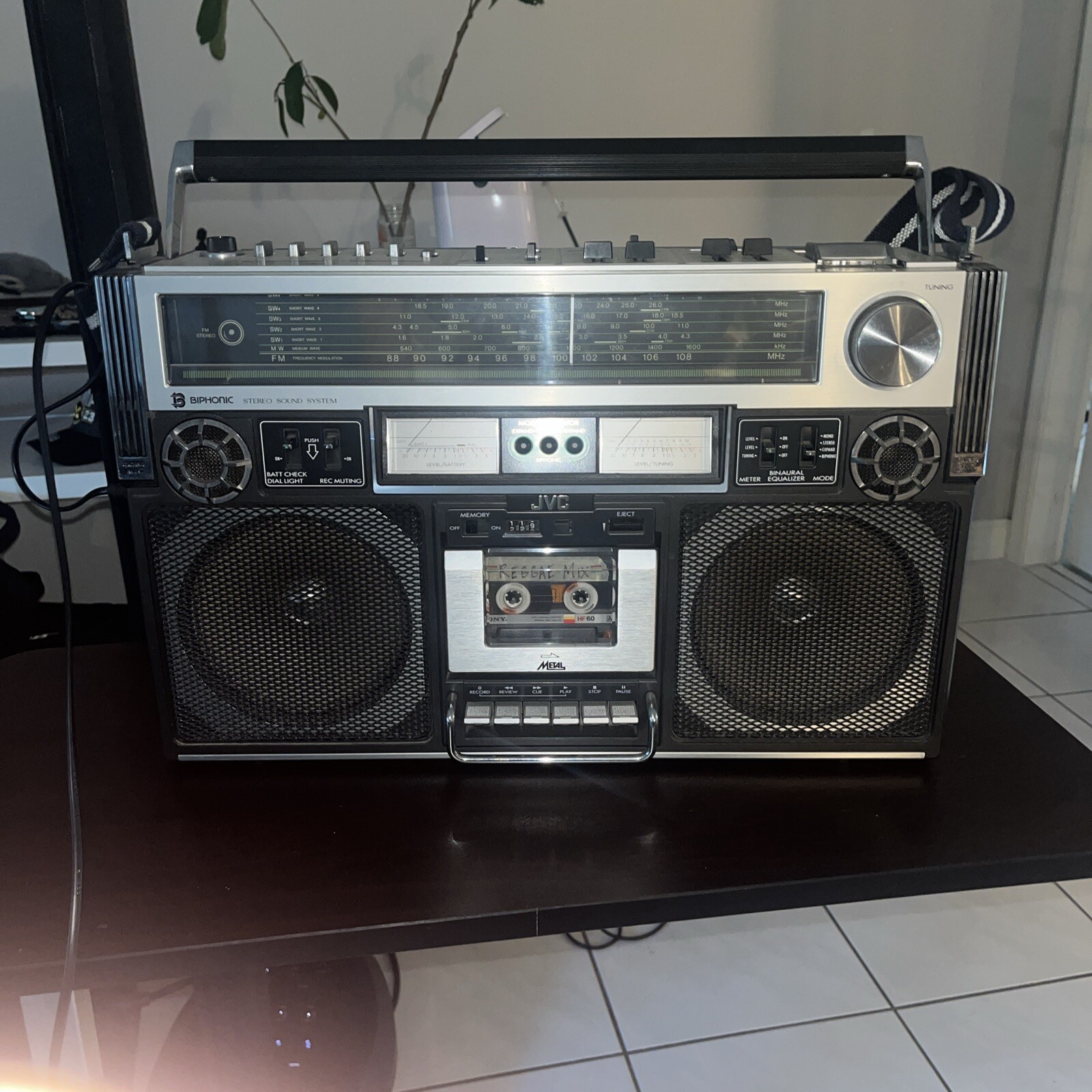 Boombox Ghettoblaster JVC RC-838JW Biphonic Stereo Radio Cassette ...