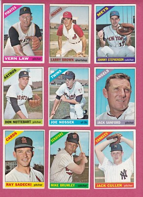 1966 Topps Baseball Cards #2-199 - commons in G to VG to EX+ condition ...
