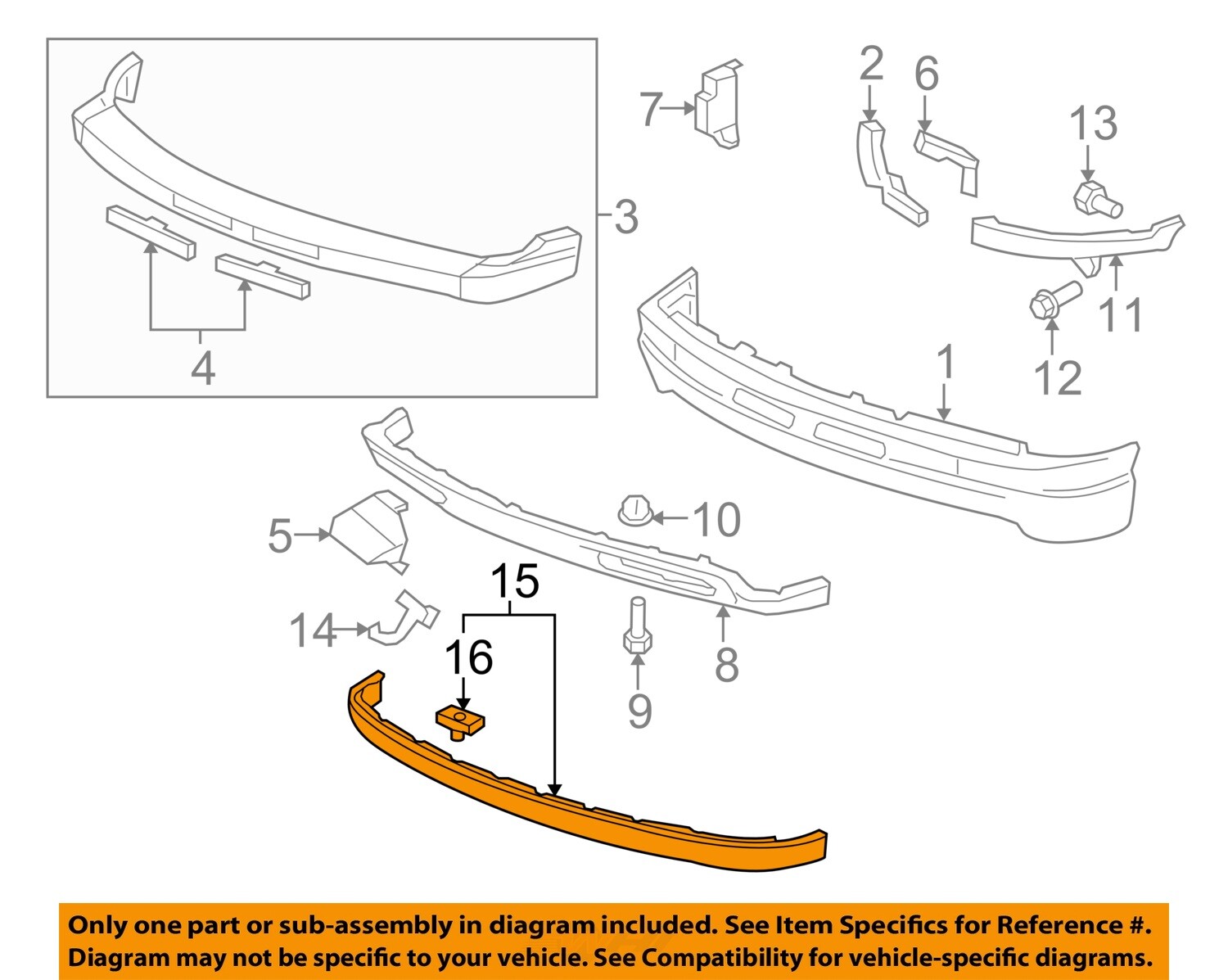 GM OEM 05-06 Tahoe Front Bumper Bumper Components-Extension Panel ...