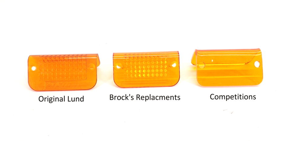 (5) Wide V Lund Visor Cab Moon Sun Replacement Light Lens Lenses Amber ...