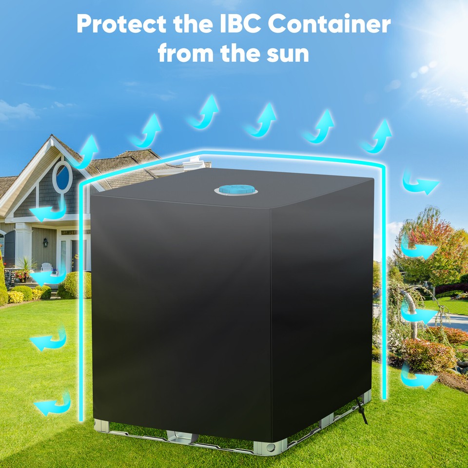 1000 Liters Rain Sun UV-Protective Hood Cover for Water Tank IBC ...