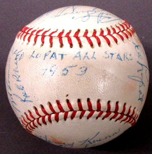1953 EDDIE LOPAT'S ALL-STARS Tour of Japan Team autographed baseball ...