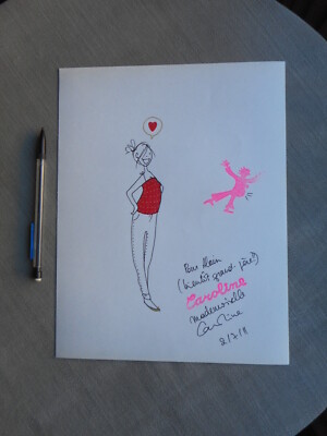Mademoiselle Caroline Drawing Original/Original Art IN Excellent ...