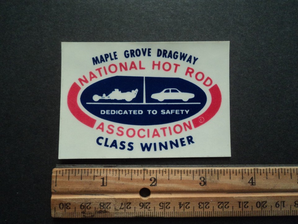 Original Vintage Maple Grove Dragway Class Winner Decal Sticker NHRA ...