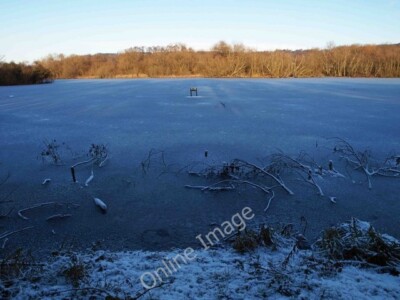 Photo 6x4 A frozen Denaby Ings Conisbrough The sign in the lake says No ...