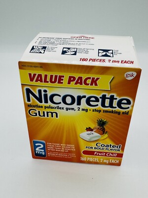 Nicorette 2mg Nicotine Gum - Fruit Chill - 160 Pieces (Value Pack) | eBay