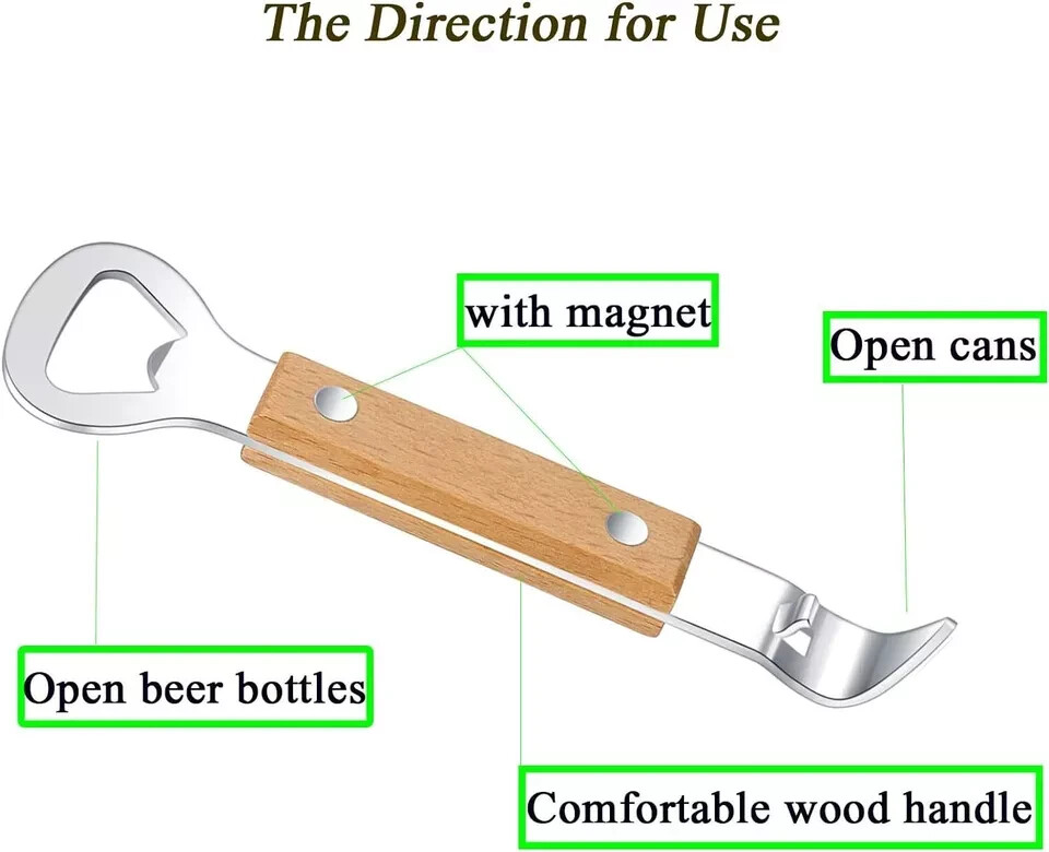 Magnetic Can Punch Bottle Opener Manual Stainless Steel Church Key Can ...