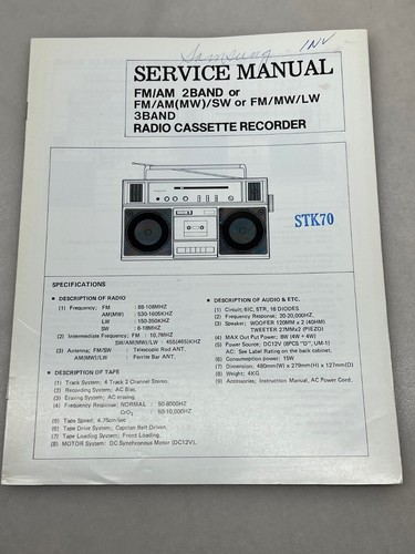 Samsung STK-70 Original Service Manual Free Shipping | eBay
