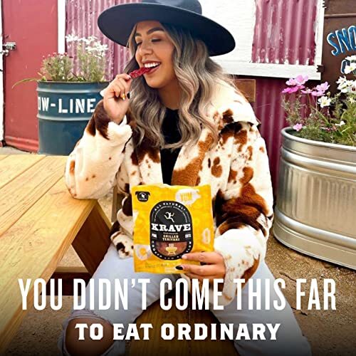 KRAVE All Natural Pork Jerky, Grilled Teriyaki - Protein Packed Snacks ...