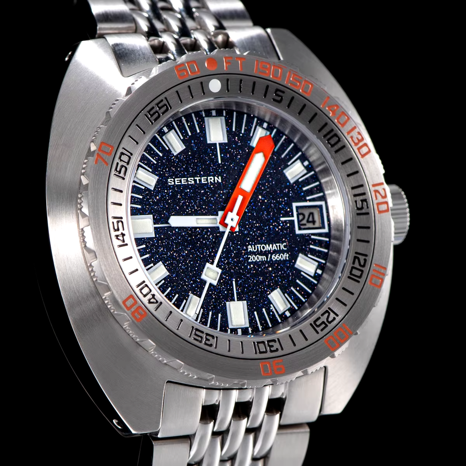 Seestern V3 42MM SUB 300T LUME DATE 200m DIVER'S Mens Watch Blue ...