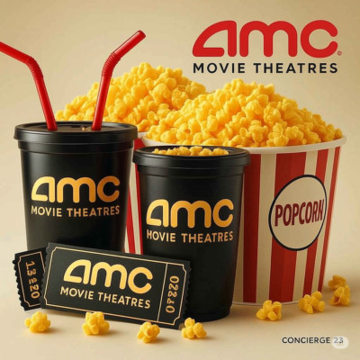 AMC Theaters 2x Black Tickets 2x Large Drinks 2x Large Popcorn FAST ...