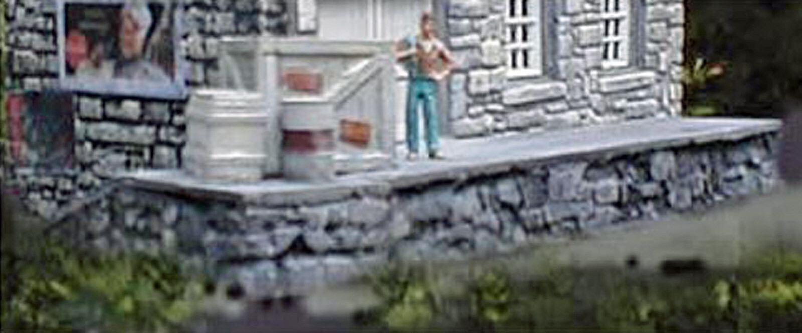 STONE FREIGHT DOCK HO Model Railroad Structure Unpainted Cast Plaster ...