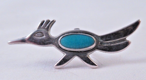 Vintage Bell Trading Post Sterling Silver Roadrunner Turquiose Pin | eBay