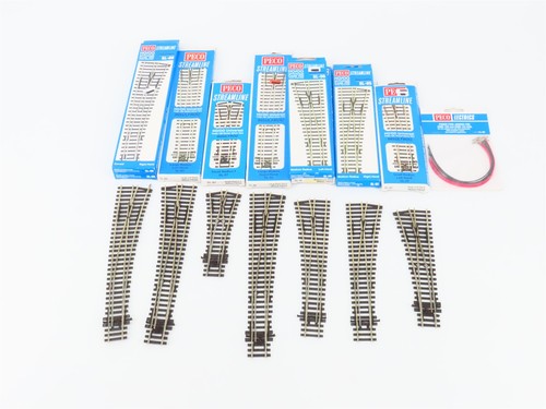 Lot of 9 HO PECO Code 100 Switch Turnouts Track Pieces & Power Feed ...