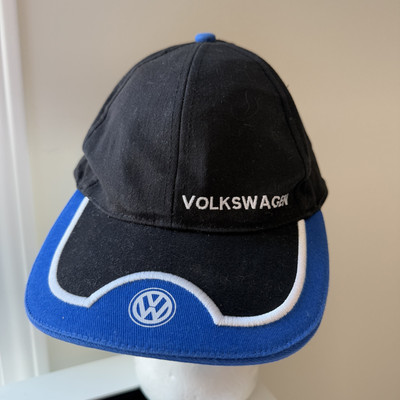 VOLKSWAGEN VW Auto Blue Black Baseball Cap Hat Adjustable Strapback ...