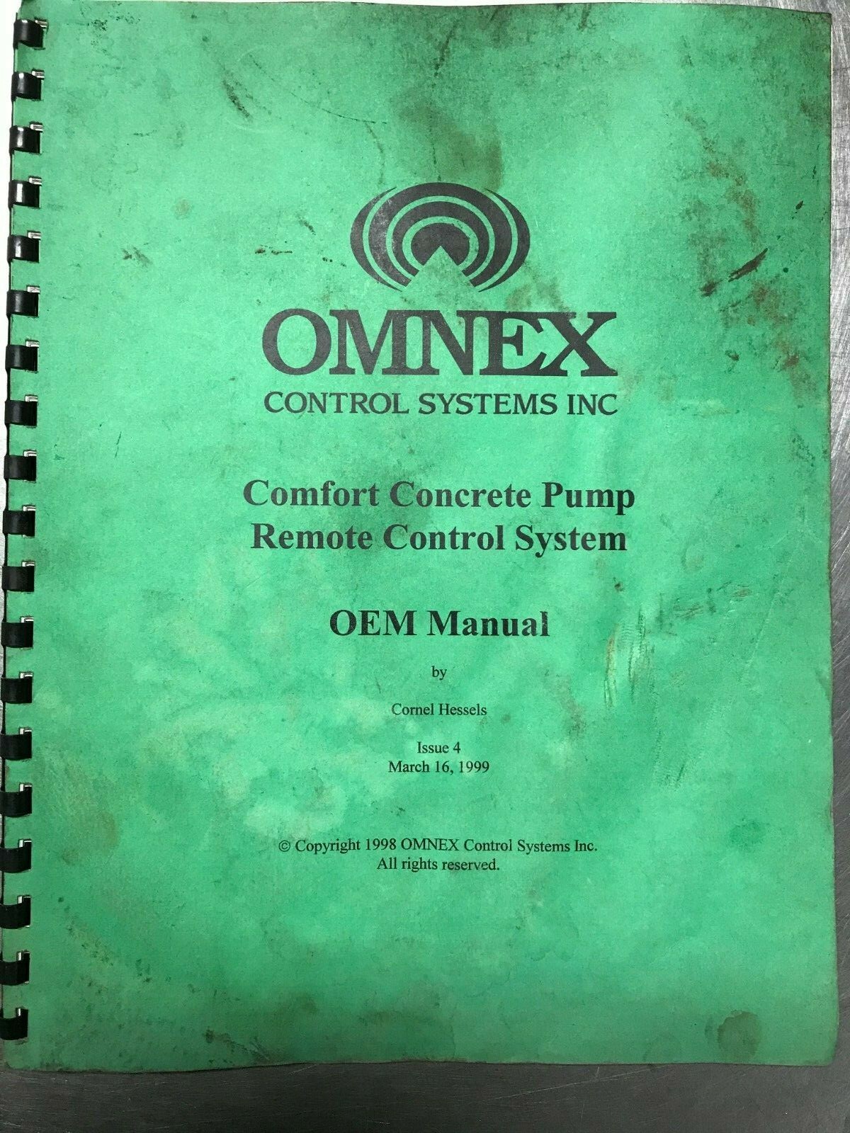 SCHWING Omnex Control Systems Comfort Remote Control System OEM MANUAL ...