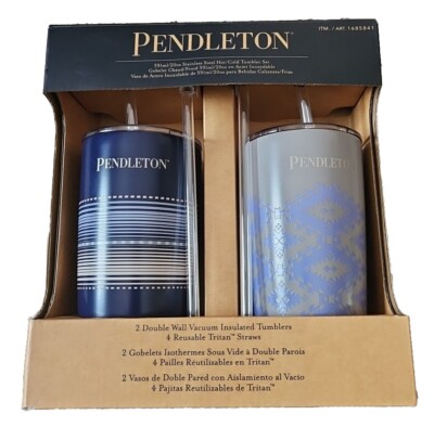 PENDLETON 2 Pack Stainless Steel Hot/Cold 20oz Tumbler Gift Set Blue ...