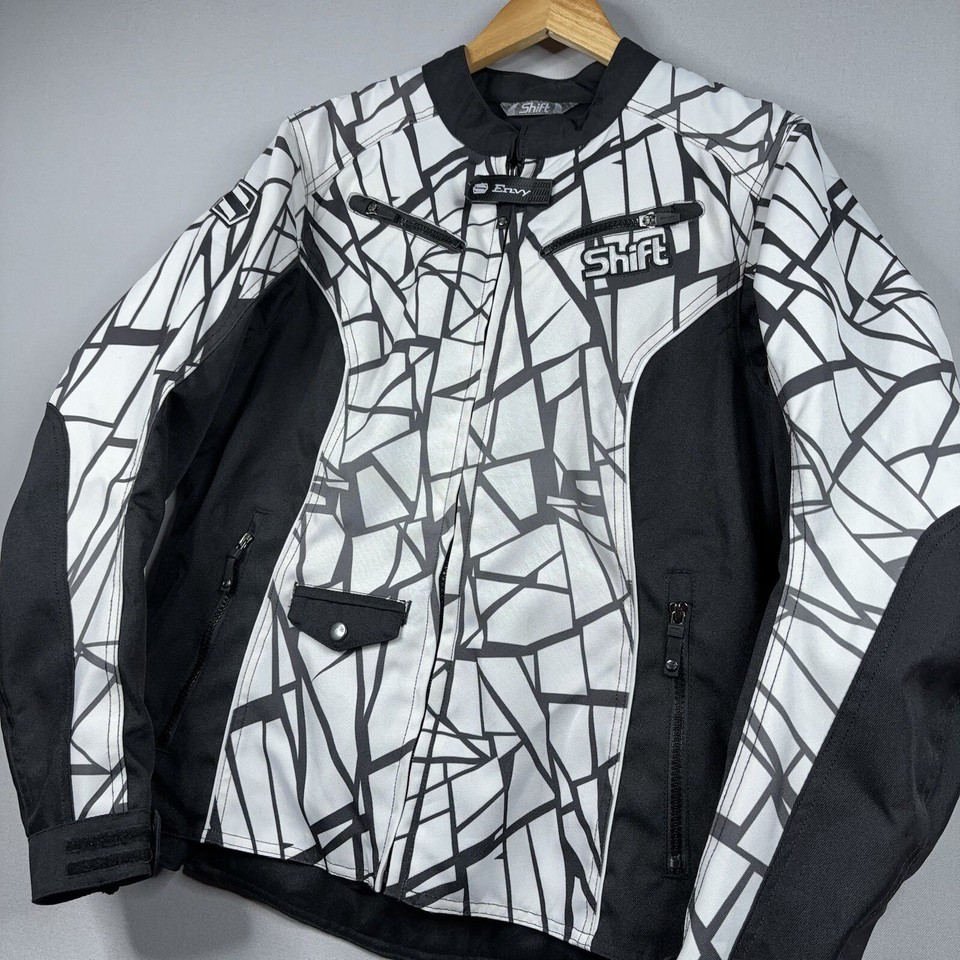 SHIFT Motorcycle Jacket - White Black - Full Zip - Unpadded - Womens ...