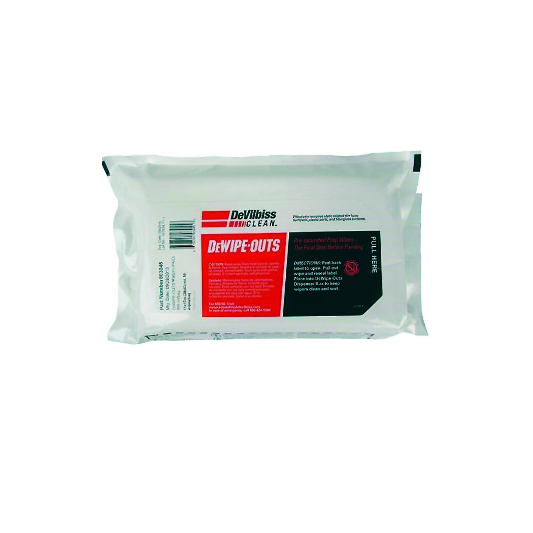 DeVilbiss DeWipe-Outs Pre-Saturated Prep Wipes 11" x 17" (50 Wipes ...