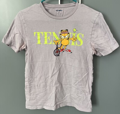Garfield Cat T Shirt Comic Tennis Player Purple Women’s XS Old Navy | eBay