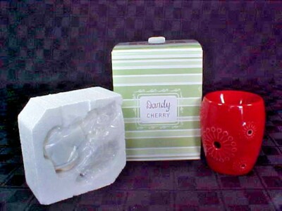 Scentsy - DANDY CHERRY - Plug-In Wall Wax Warmer - Red w/ Flower Design ...