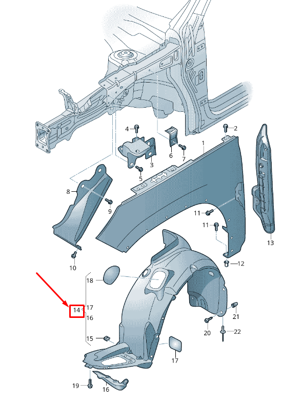 SKODA KODIAQ NS Front Right Inner Arch Liner 565809958C NEW GENUINE | eBay