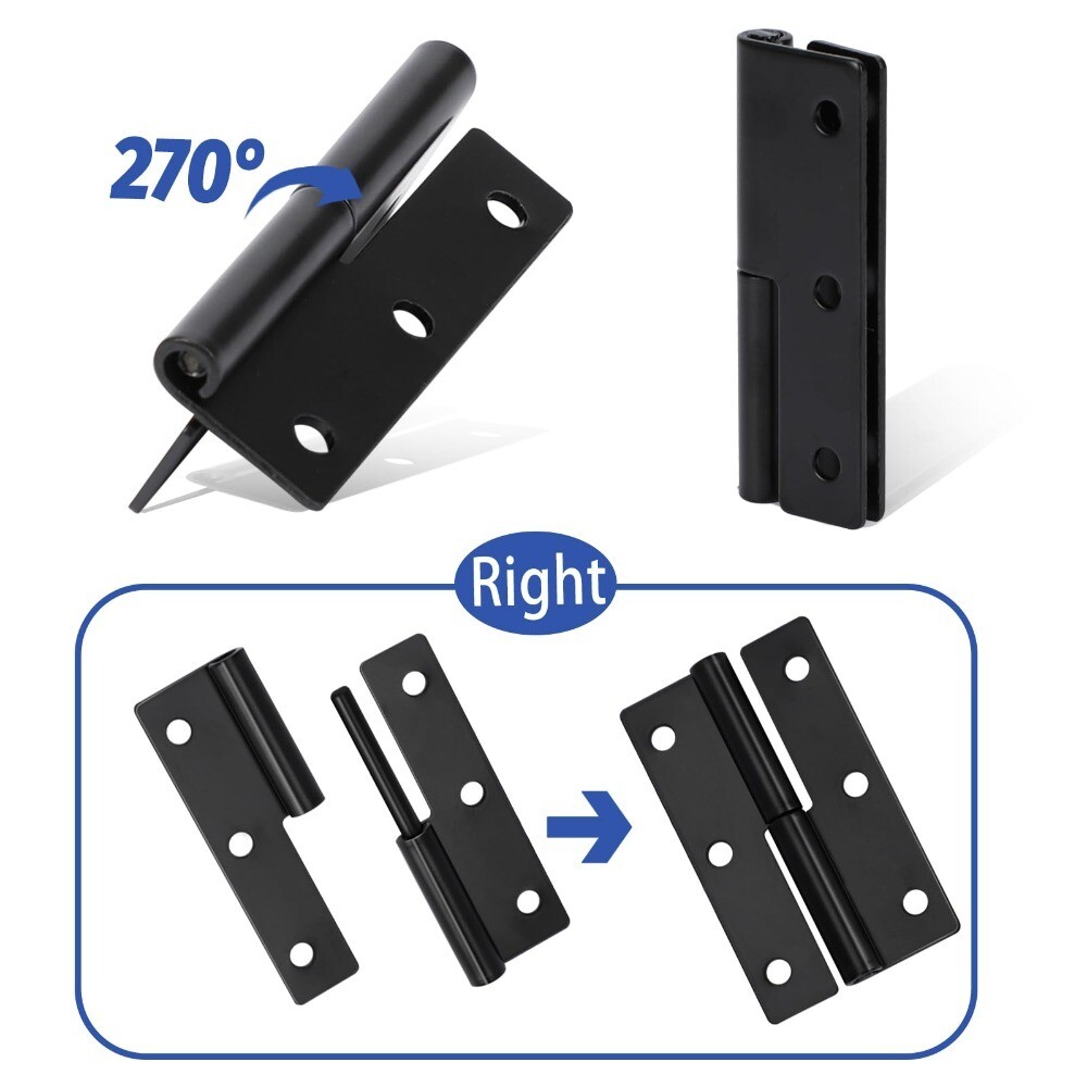 2Pcs Black Lift Off Hinge 2.5 Inch Slip Joint Flag Hinges Wide ...