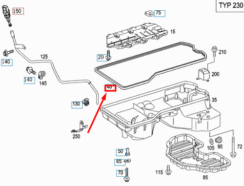 MERCEDES-BENZ CL C215 ENGINE OIL PAN GASKET A1370140022 NO IMPORT ...