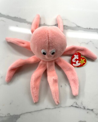Ty Beanie Baby Inky the Octopus 1993 1994 Tag Errors PVC pellets - Tag ...