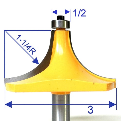 1pc 1/2" SH 1-1/4" Radius Round Over Router Bit S | eBay
