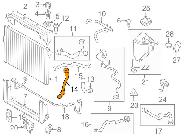 BMW OEM 09-12 750li Radiator Coolant-lower Hose 17227575387 for sale ...