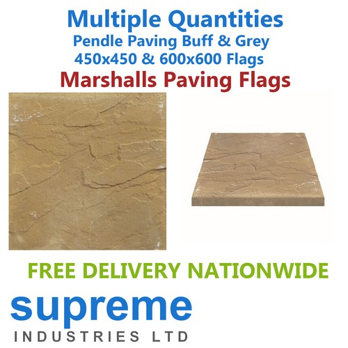 Pendle Riven Paving Slabs Buff & Grey - 450x450 & 600x600 Multiple ...