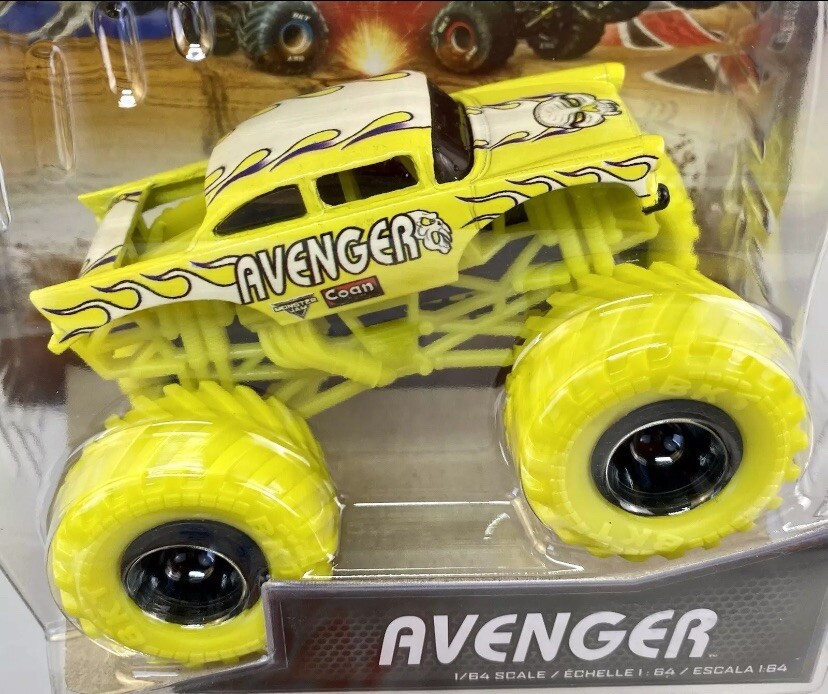 Monster Jam NEON YELLOW AVENGER Overcharged SERIES 35 NEW SEALED | eBay