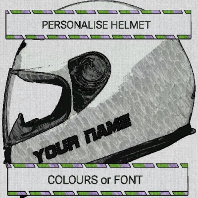 2 x MOTORBIKE NAME STICKERS HELMET PERSONALISE MOTORCYCLE STICKERS ...