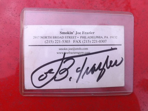 Joe Frazier signed card Smokin Joe Frazier Gym Rare. Nice photo of ...