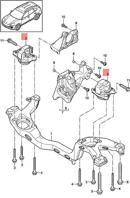 Genuine PORSCHE Engine Mounting 94637505833 | eBay