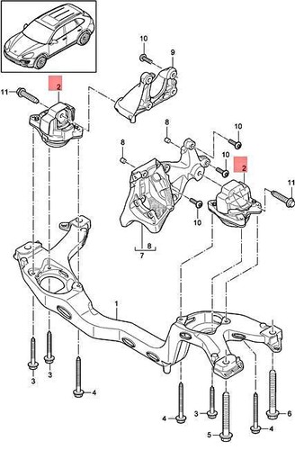 Genuine PORSCHE Engine Mounting 94637505833 | eBay