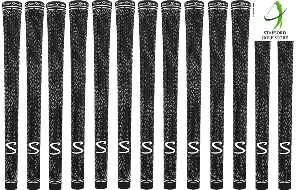 Super Stroke S-Tech Cord Golf Grips Standard .60" Round Black/White Set ...