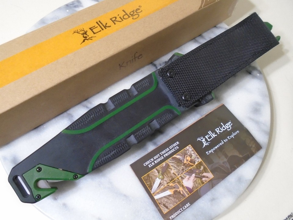 Elk Ridge Alpine Bowie Survival Knife Full Tang Fixed Blade 8Cr13MoV ...