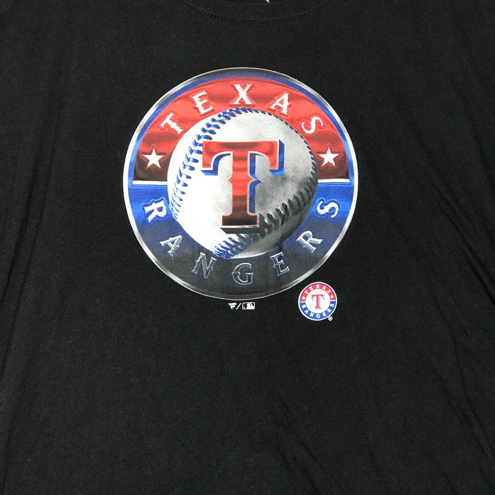 Texas Rangers T Shirt Mens Adult 2XL Black Crew Neck Short Sleeve ...