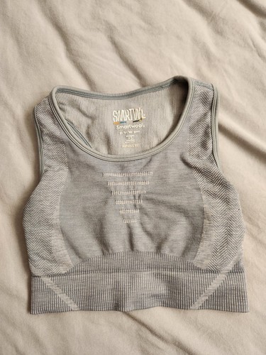 SmartWool Sports Bra Womens Size XS Gray Intraknit Racerback Merino ...