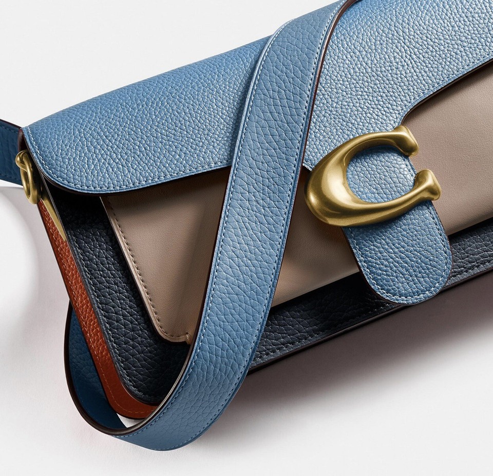 COACH 76105 COLORBLOCK TABBY 26 LEATHER AND SUEDE SHOULDER BAG Lake ...