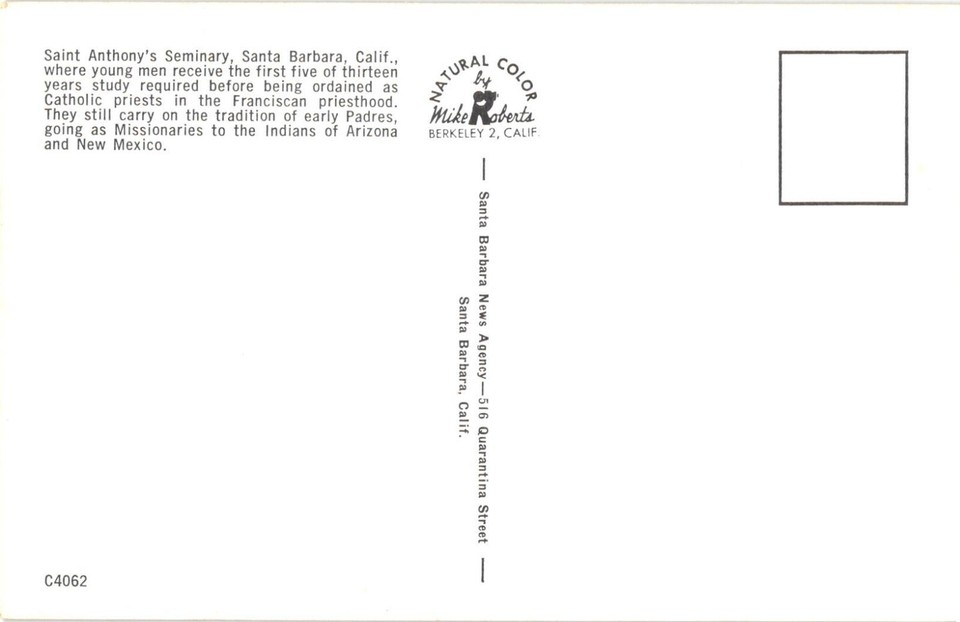 Beautiful Flowers And St. Anthony's Seminary, Santa Barbara, California ...