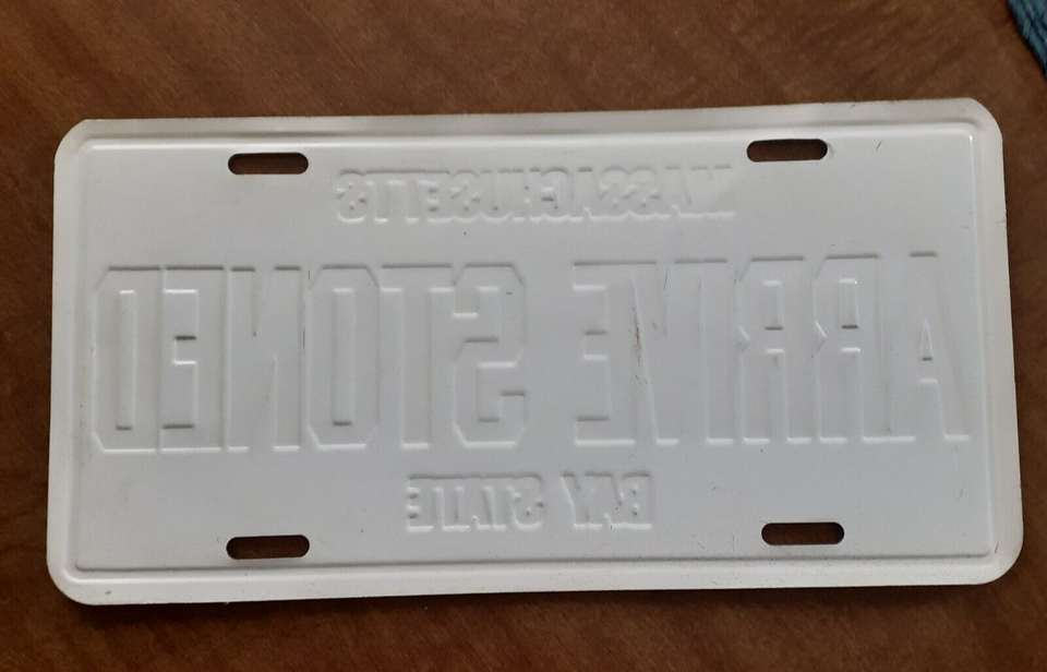 Rare Vintage 1978 Arrive Stoned Novelty License Plate Massachusetts Man ...