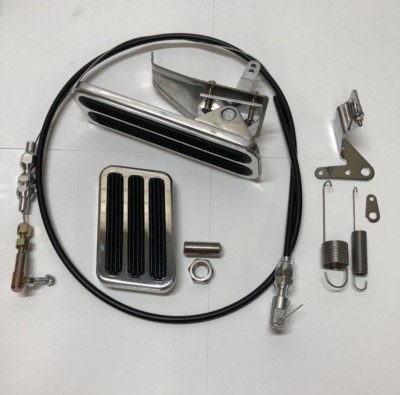 Billet Aluminum Floor Mount Gas Pedal Brake Pad Black Throttle Cable ...